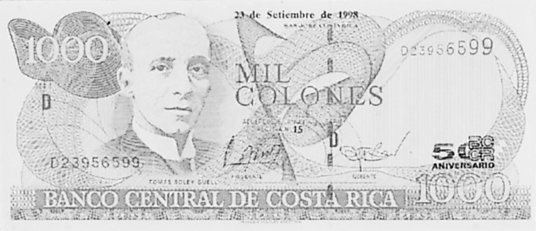 2000 Costa Rica 1000 Colones values and price guide