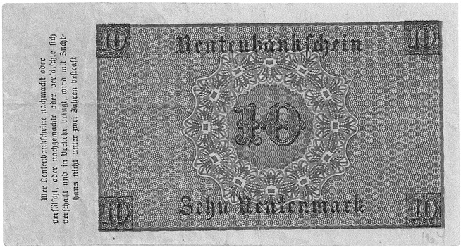 1923 Germany 100 Rentenmark values and price guide