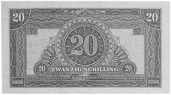 1944 Austria 20 Schilling values and price guide