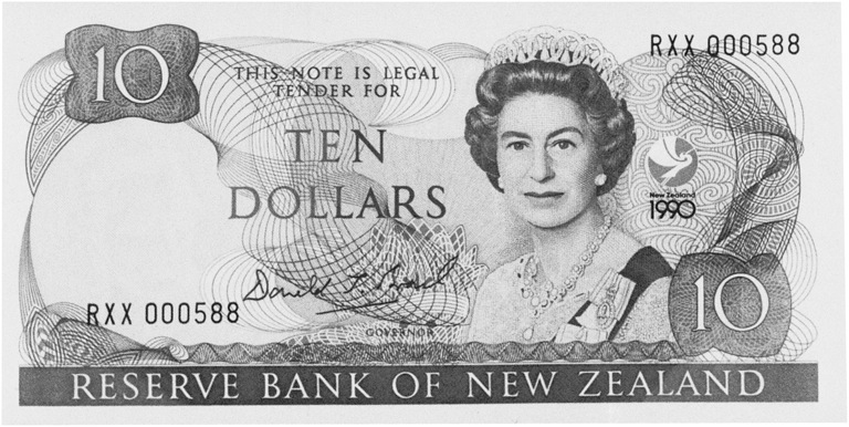 1990 New Zealand 10 Dollars values and price guide