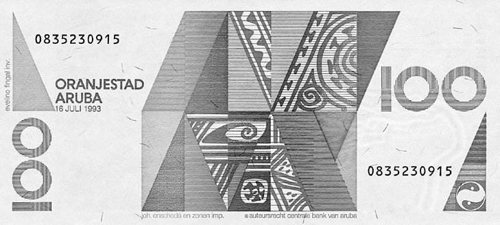 1996 Aruba 100 Florin values and price guide