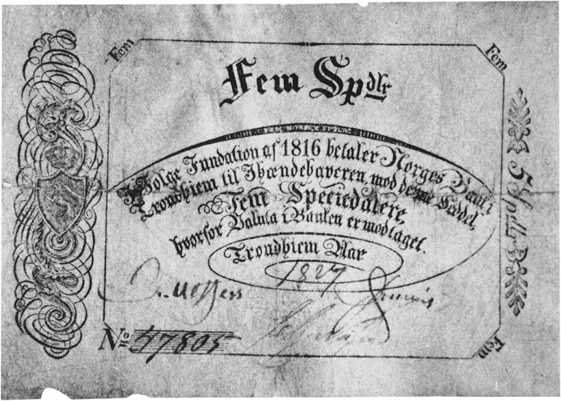 1826-1828 Norway 5 Speciedaler values and price guide