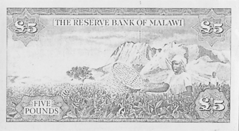 1964 Malawi 5 Pounds values and price guide