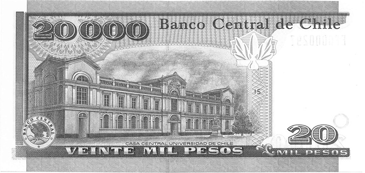 1998 Chile 20,000 Pesos values and price guide