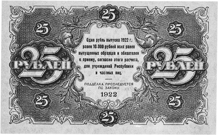 1922 Russia 25 Rubles values and price guide