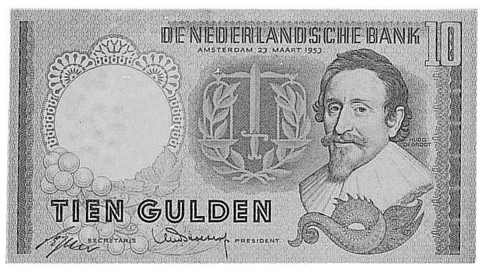 1953 Netherlands 10 Gulden values and price guide