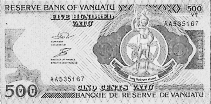 1993 Vanuatu 500 Vatu values and price guide