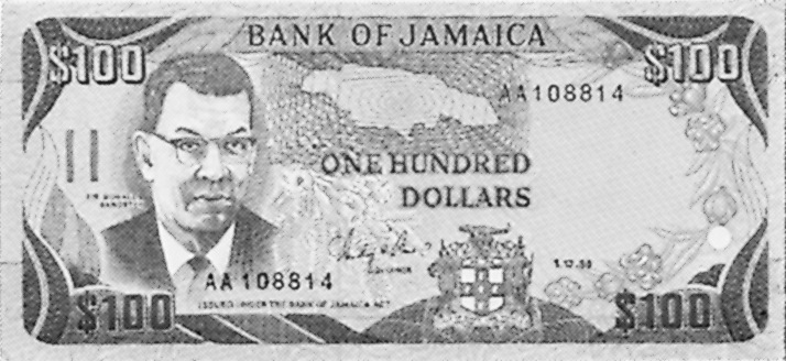 1986-1987 Jamaica 100 Dollars values and price guide