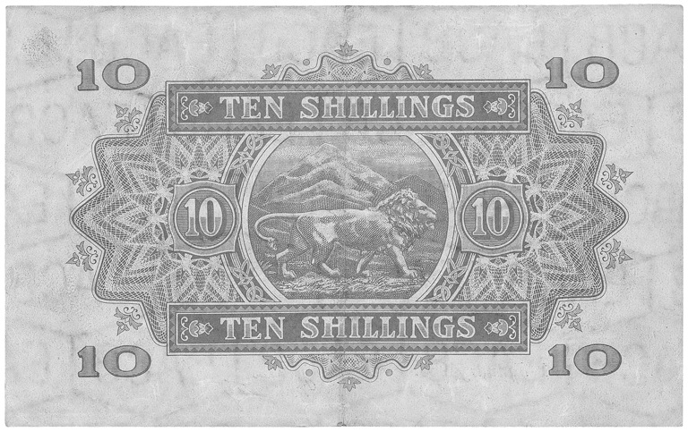 1953-1957 East Africa 10 Shillings values and price guide