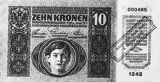 1920 Austria 10 Kronen values and price guide