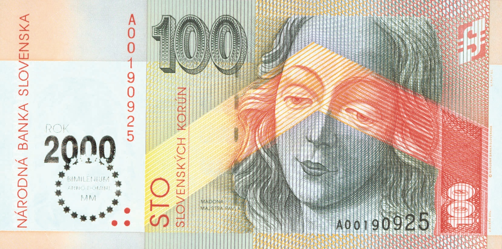 1993 Slovakia 100 Korun values and price guide