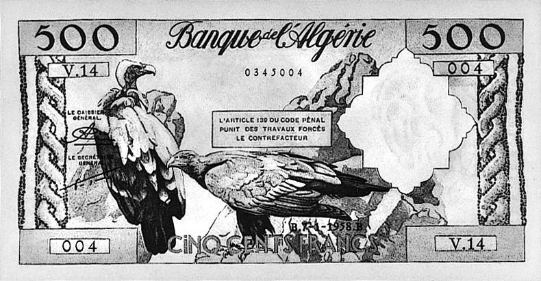 1958 Algeria 500 Francs values and price guide