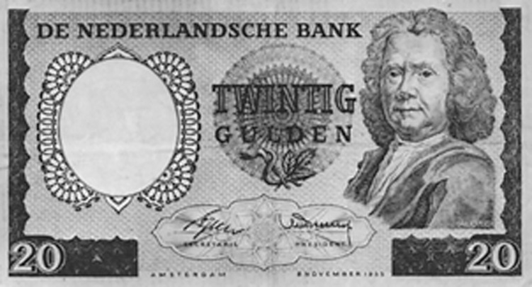 1955 Netherlands 20 Gulden values and price guide