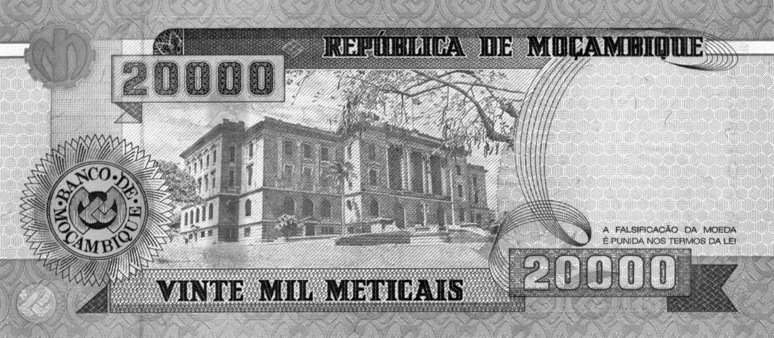 1999 Mozambique 20,000 Meticais values and price guide