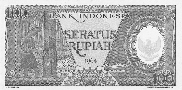 1964 Indonesia 100 Rupiah values and price guide
