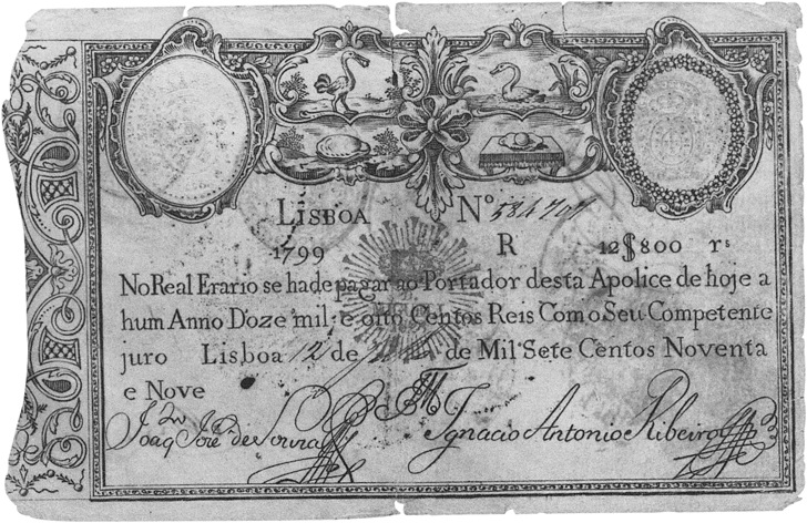 1828 Portugal 12,800 Reis values and price guide