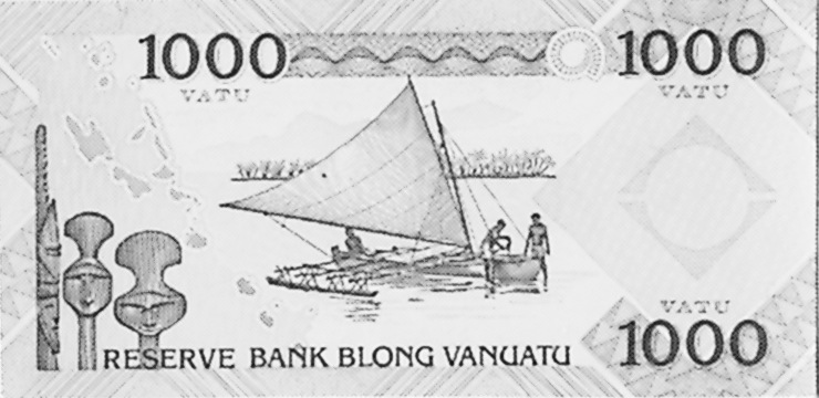 1993 Vanuatu 1000 Vatu values and price guide