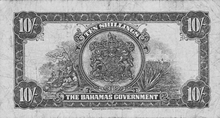 1930 Bahamas 10 Shillings values and price guide