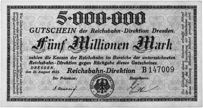 Germany 5 Millionen Mark values and price guide