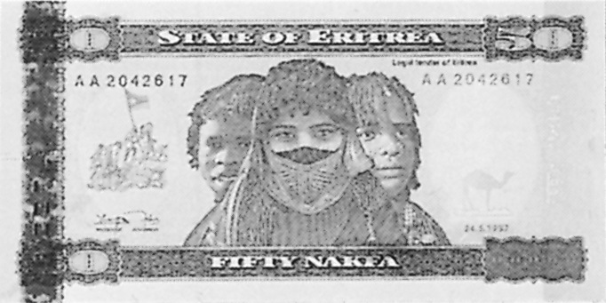 1997 Eritrea 50 Nakfa values and price guide