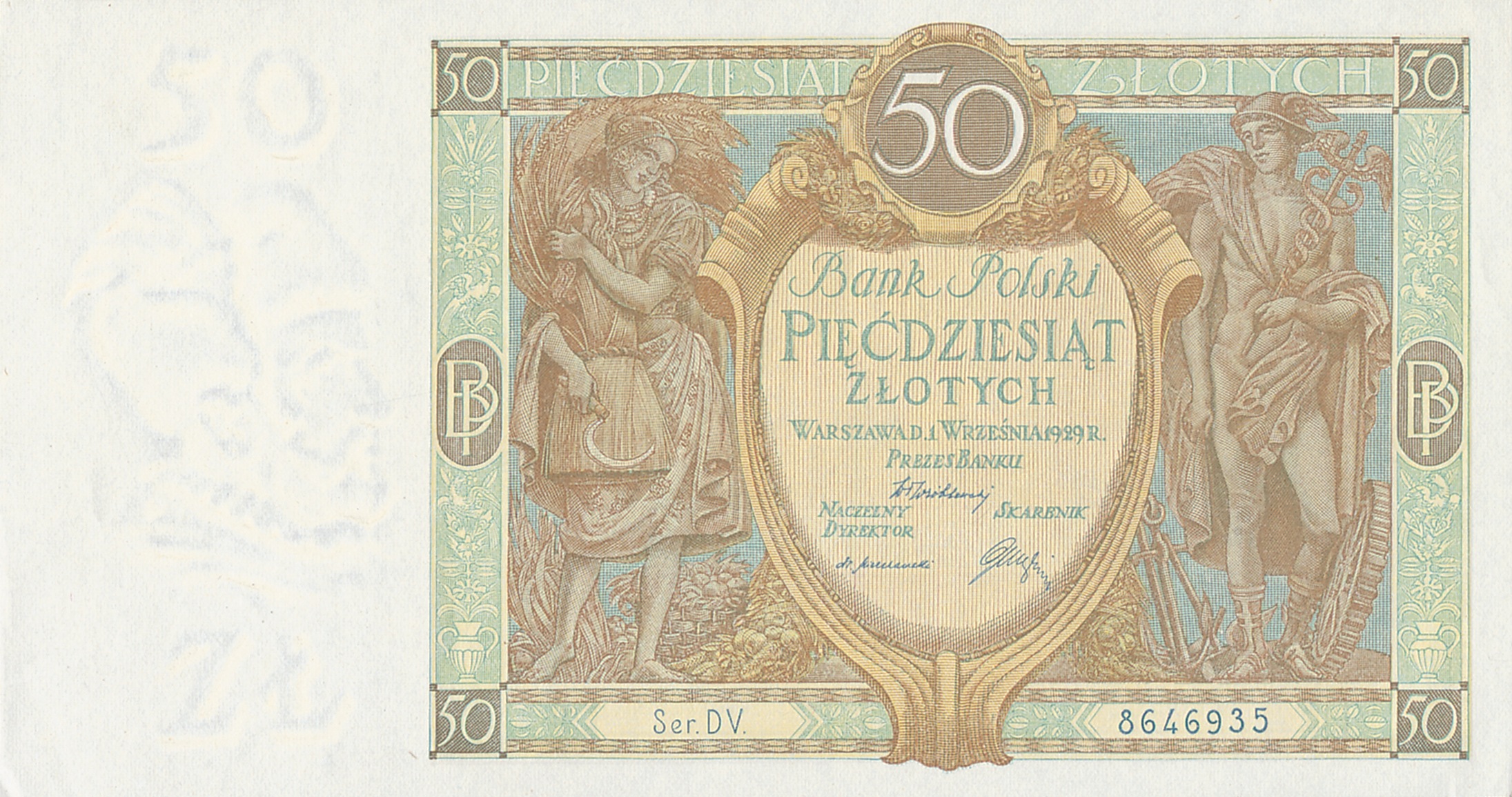 1929 Poland 50 Zlotych values and price guide