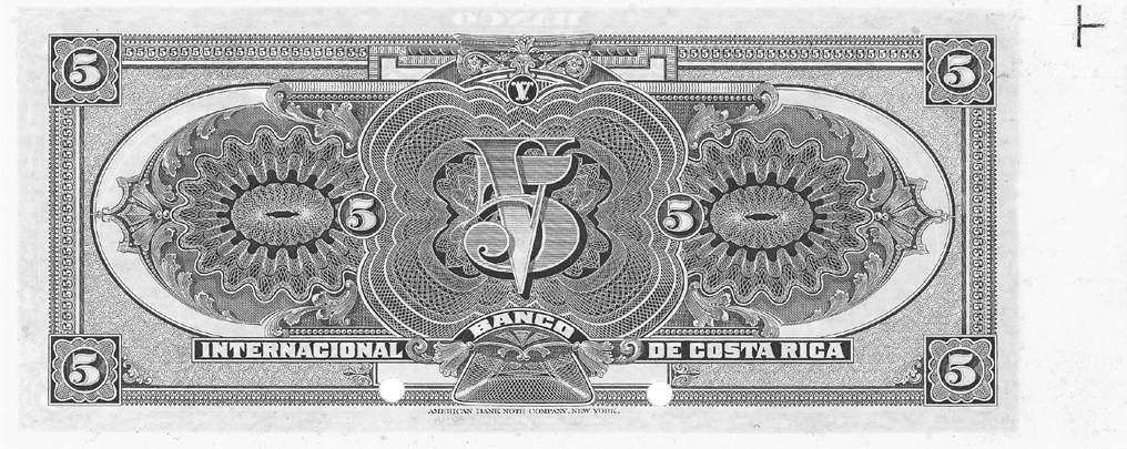 1914 Costa Rica 5 Colones values and price guide