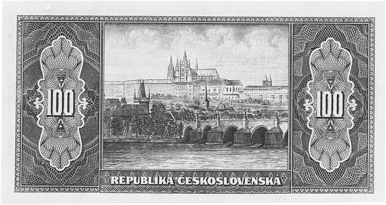 1945 Czechoslovakia 100 Korun values and price guide