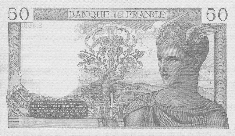 1937-1940 France 50 Francs values and price guide