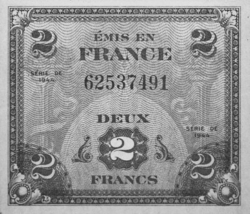 1944 France 2 Francs values and price guide