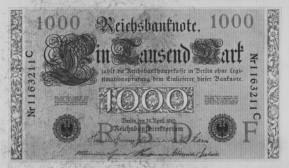 1910 Germany 1000 Mark values and price guide