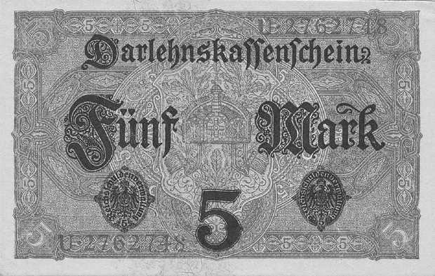 1917 Germany 5 Mark values and price guide
