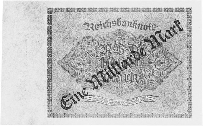 1923 Germany 1 Milliarde Mark on 1000 Mark values and price guide