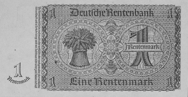 1937 Germany 1 Rentenmark values and price guide