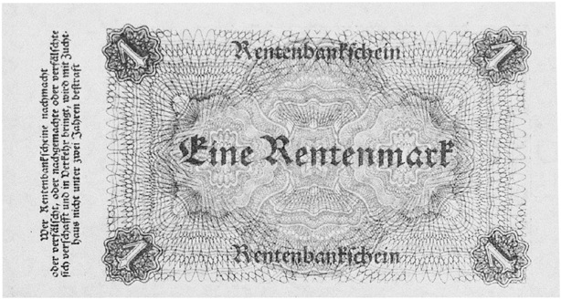 1923 Germany 1 Rentenmark values and price guide