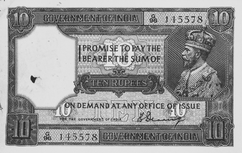 1917-1930 India 10 Rupees values and price guide