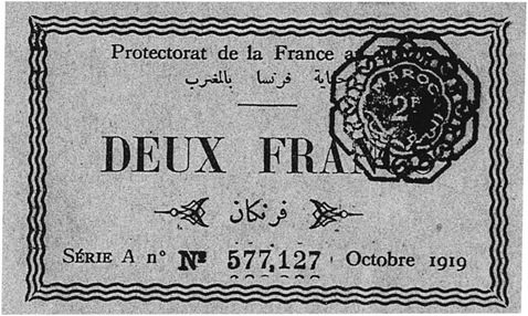 1919 Morocco 2 Francs values and price guide
