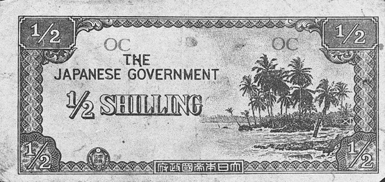 1942 Oceania 1/2 Shilling values and price guide