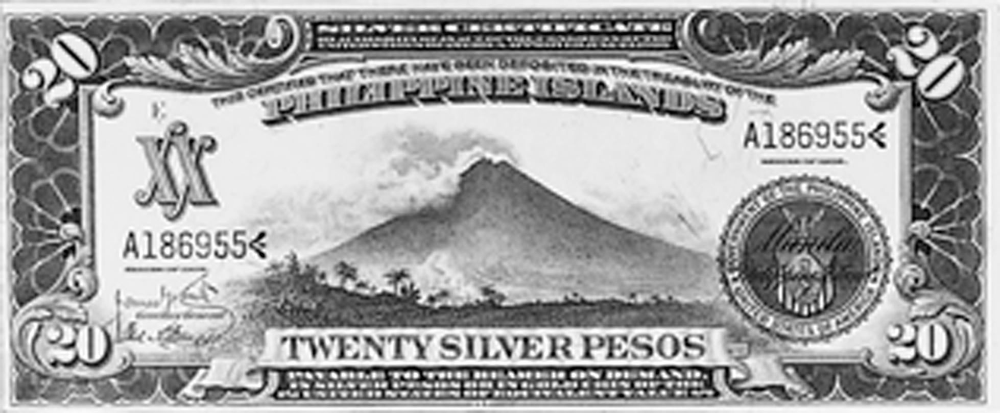 1908 Philippines 20 Pesos values and price guide