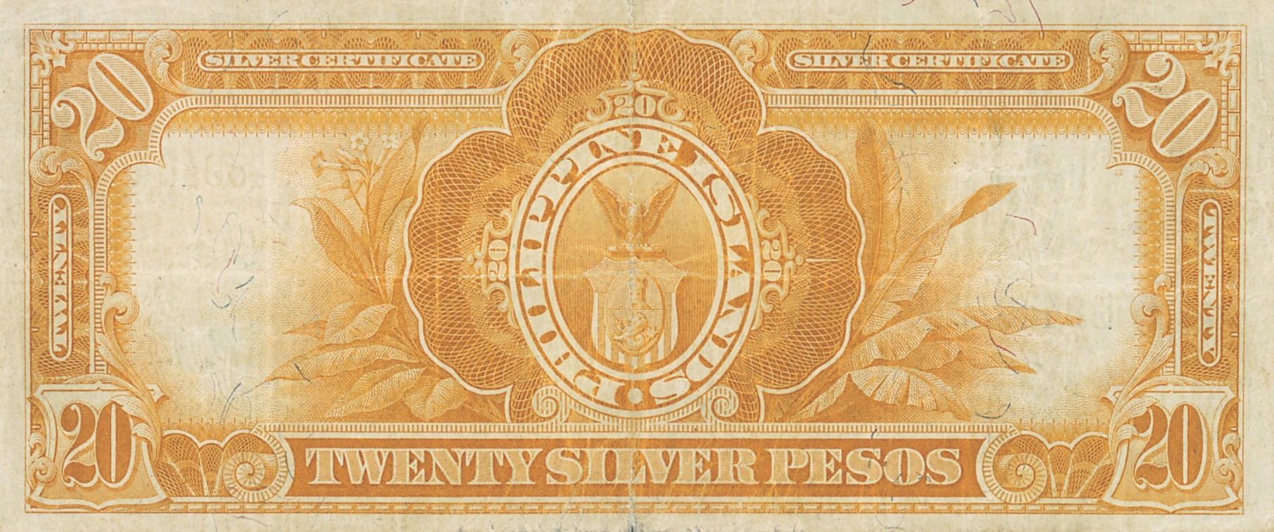 1908 Philippines 20 Pesos values and price guide