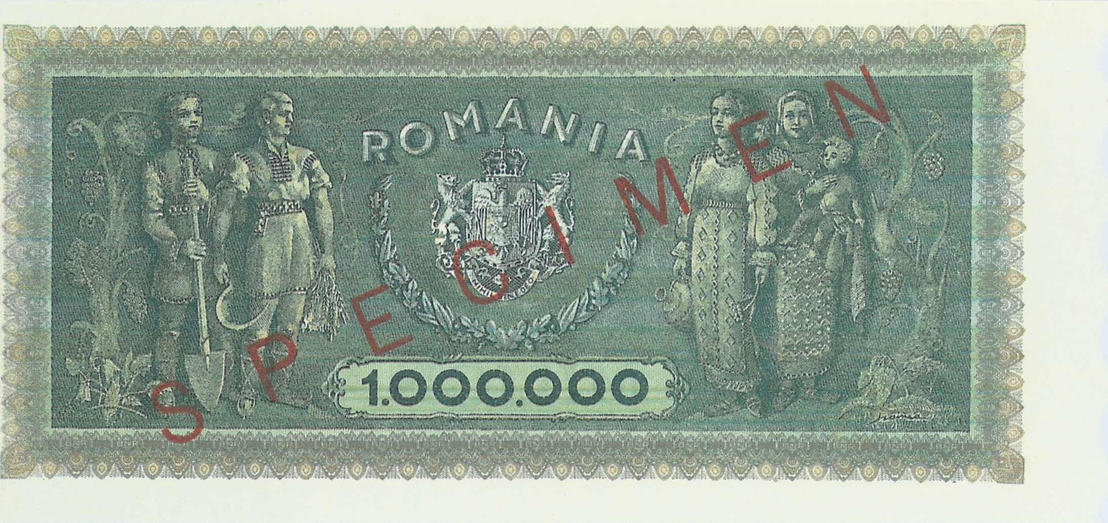 1947 Romania 1,000,000 Lei values and price guide
