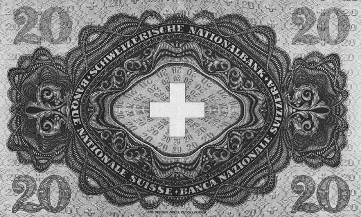 1929-1952 Switzerland 20 Franken values and price guide