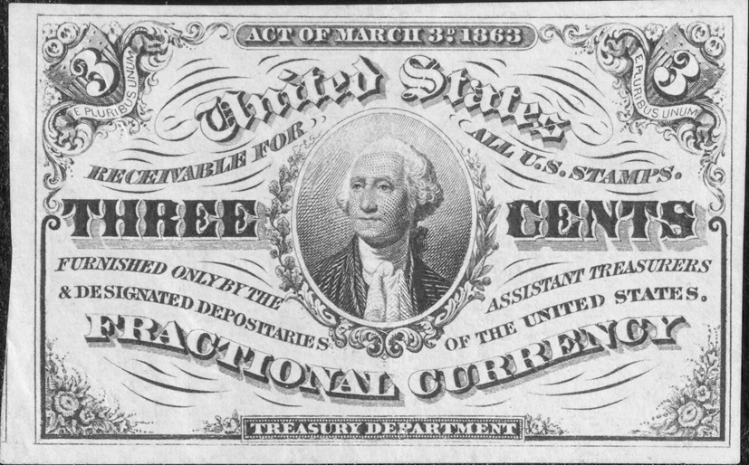 1863 United States 3 Cents values and price guide