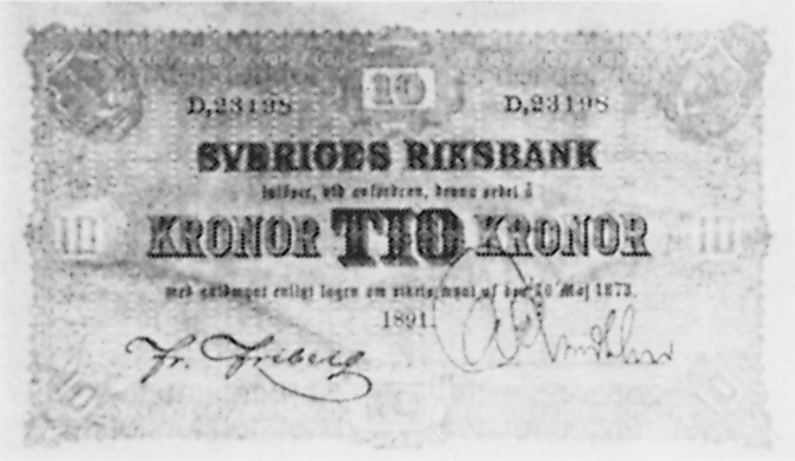 1879-1891 Sweden 10 Kronor values and price guide