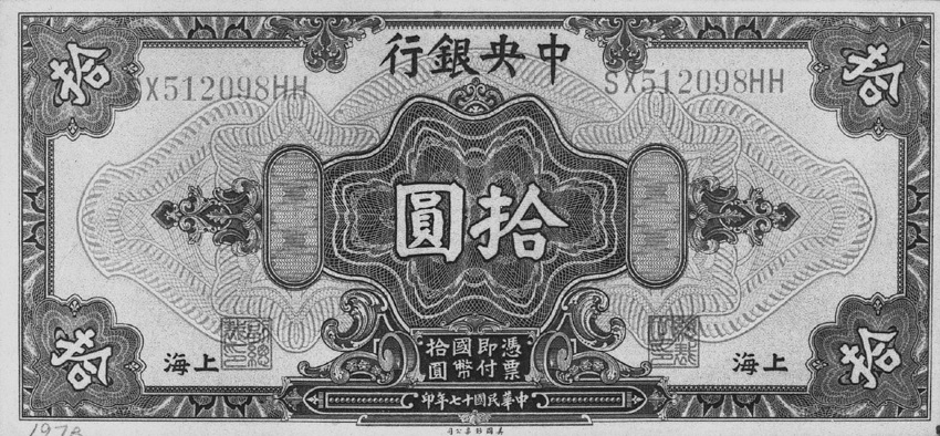 1928 China 10 Dollars values and price guide