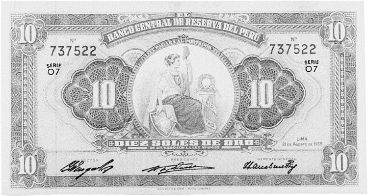 1958-1965 Peru 10 Soles values and price guide