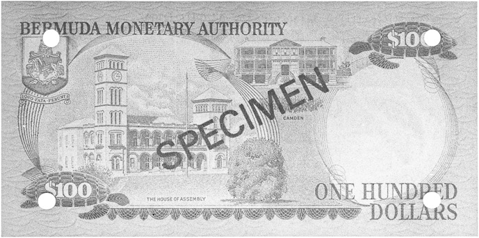 1982-1986 Bermuda 100 Dollars values and price guide