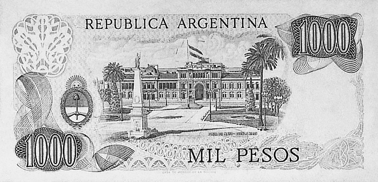 1976-1982 Argentina 1000 Pesos values and price guide
