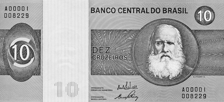 1970-1980 Brazil 10 Cruzeiros values and price guide