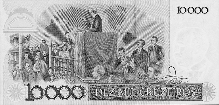 1984 Brazil 10,000 Cruzeiros values and price guide