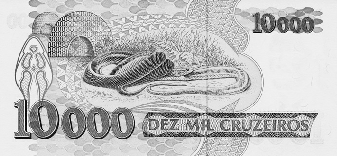 1992 Brazil 10,000 Cruzeiros values and price guide